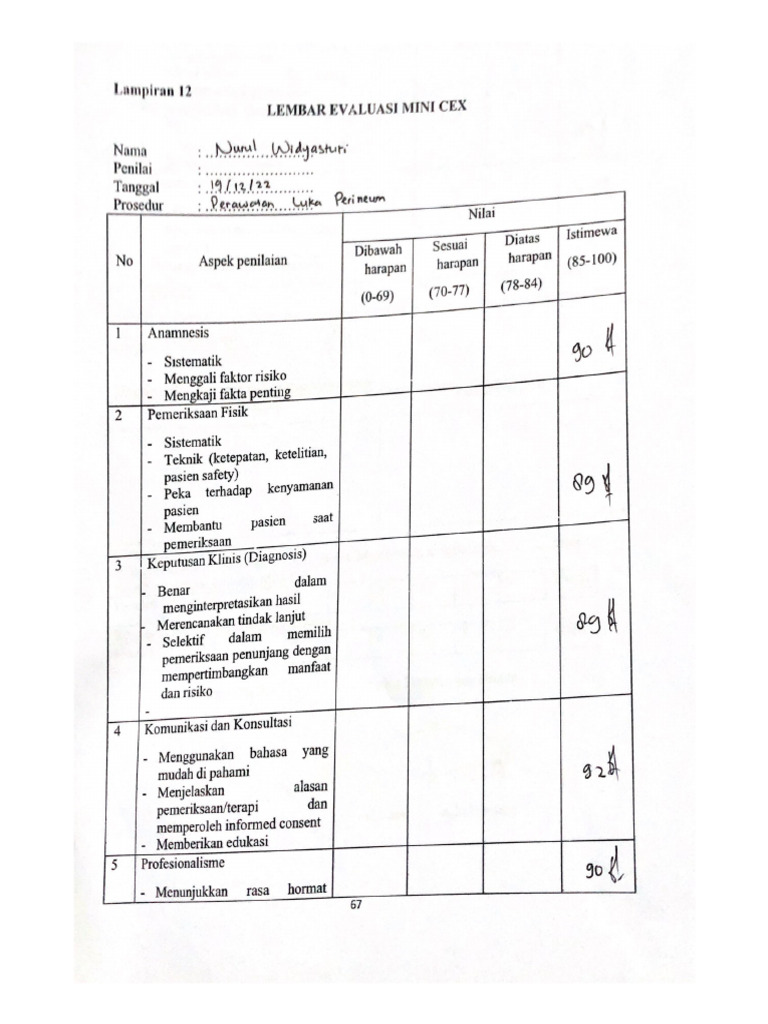 Mini Cex Nifas Nurul | PDF