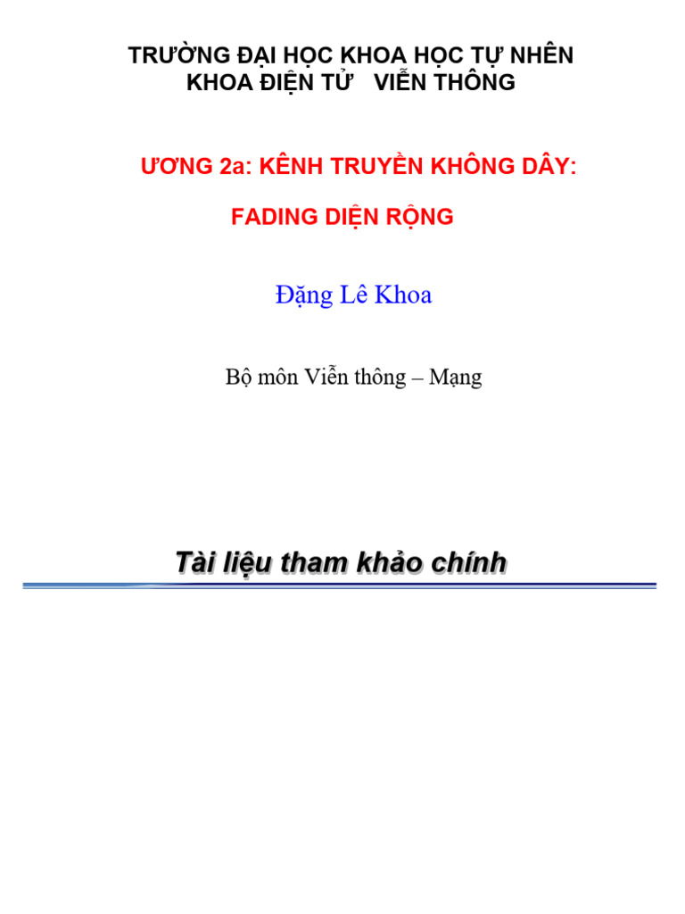Lecture 2a - Fading Dien Rong | PDF