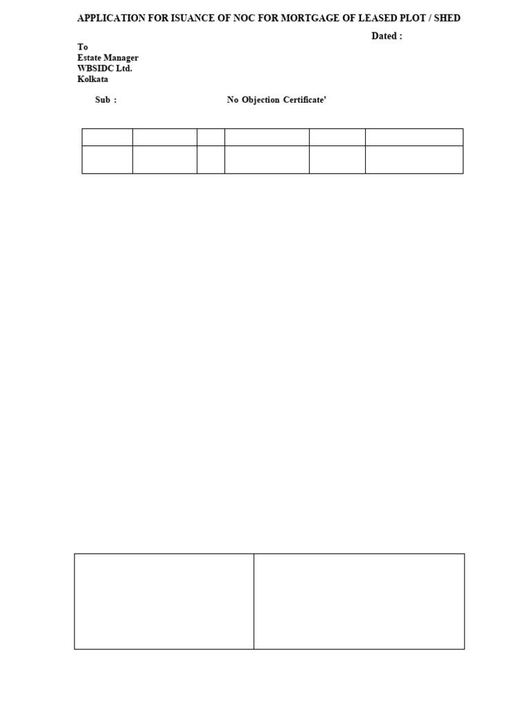 Noc For Bank Loan Format | PDF | Lease | Financial Services