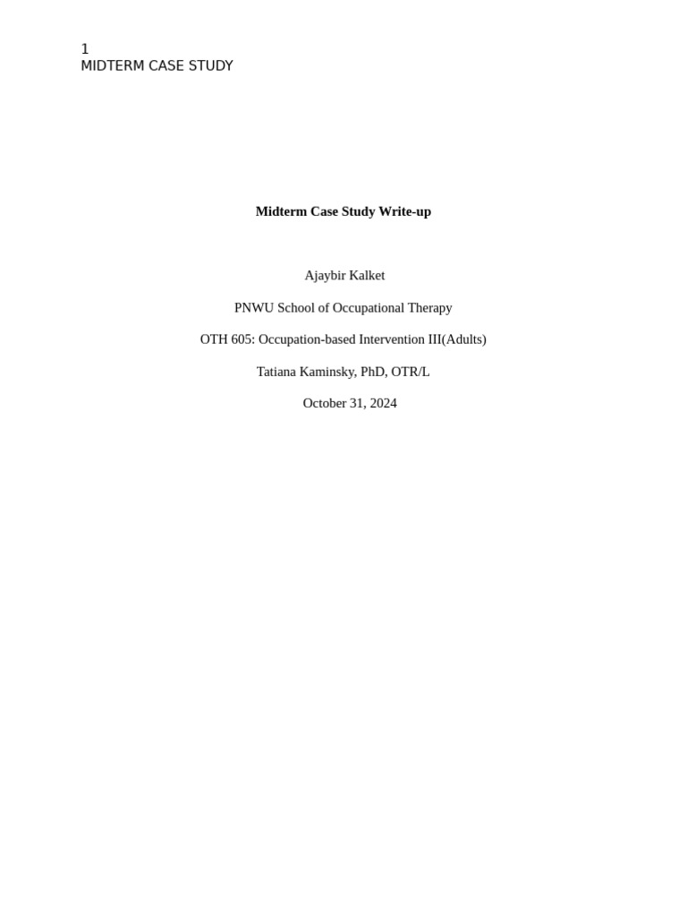 Mid Term Case Study - Final | PDF | Attention | Somatosensory System