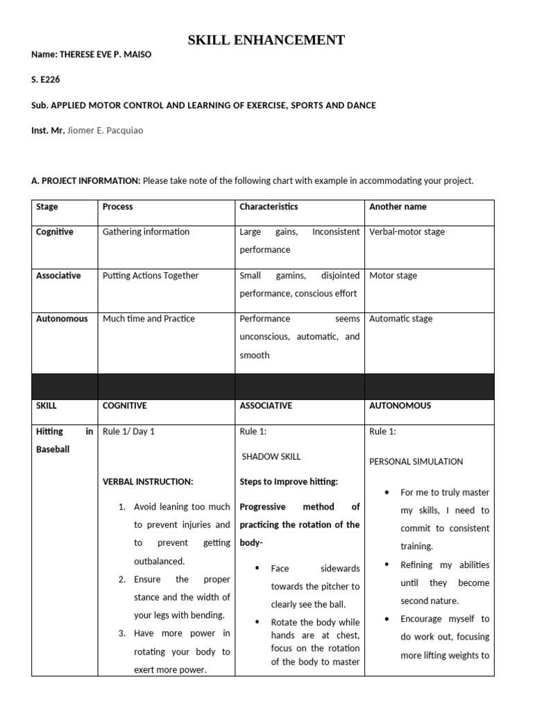 Baseball Hitting Skill Enhancement Guide | PDF