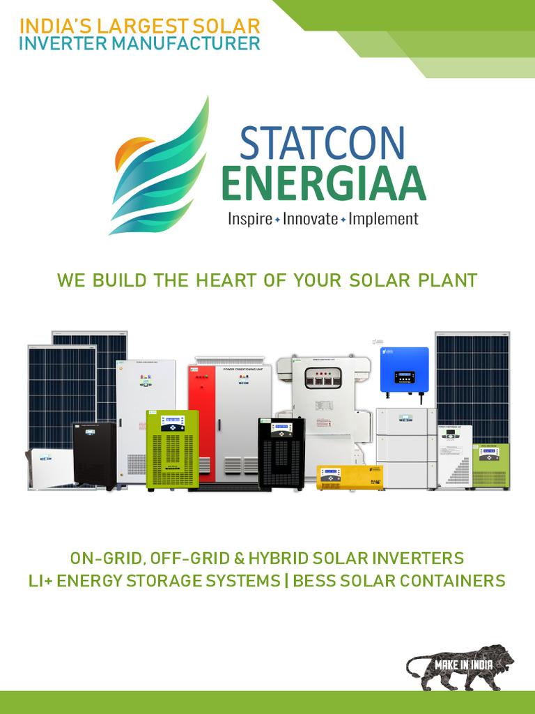 Statcon Energiaa Solar Inverter Overview | PDF | Solar Power | Power ...