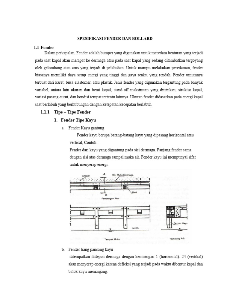 Karakteristik Fender Dan Bollard | PDF