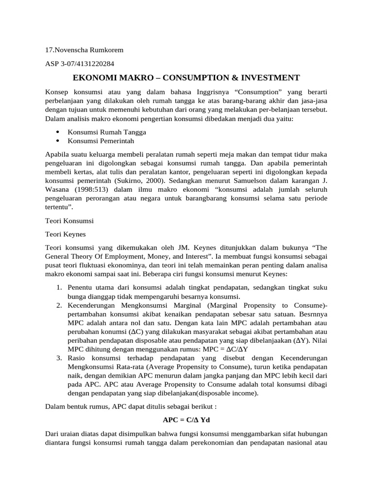 17 - Novenscha Rumkorem - Tugas Resume Makro 13 | PDF