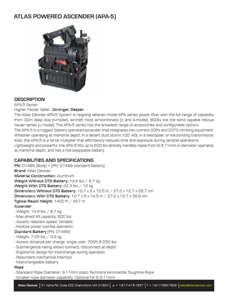 Atlas Devices APA 5 Fact Sheet 2021 | PDF
