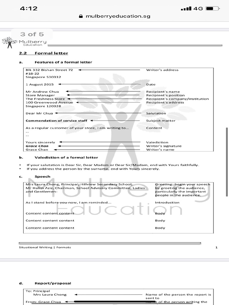 Formal Letter + Speech | PDF
