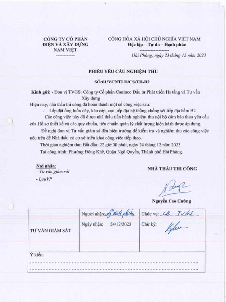 23.12.24 - HS Nghiem Thu Lap Dat Bai Tiep Dia Ham B2 | PDF