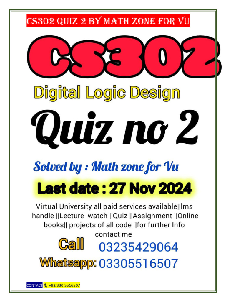 Cs302 Quiz 2 by Math Zone For Vu | PDF