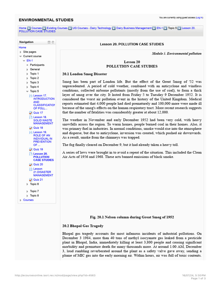 EN-1 - Lesson 20. POLLUTION CASE STUDIES | PDF | Fukushima Daiichi ...