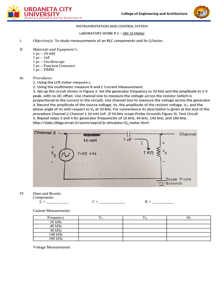 Labwork#3lrc Q Meter | PDF | Inductor | Electronic Engineering