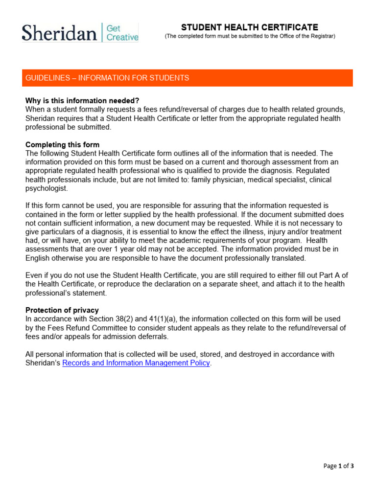Student Health Certificate 01222019 | PDF | Health Professional ...
