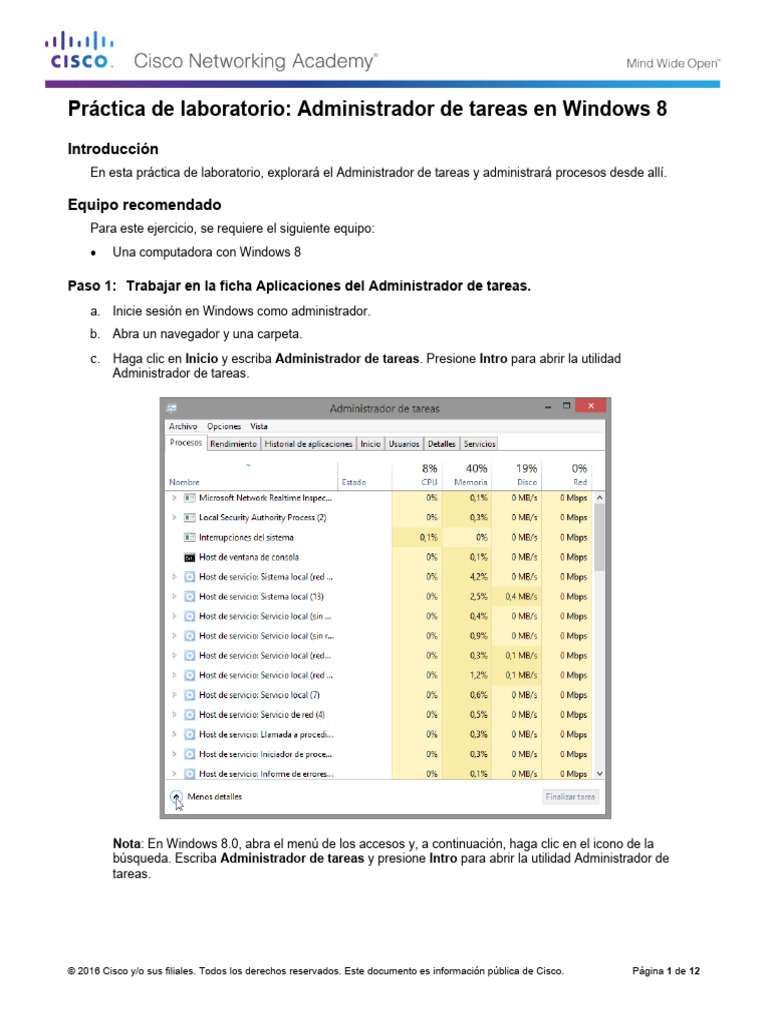 6 1 1 5 Lab Task Manager in Windows 82 | PDF | Software del sistema | Ciencias de la Computación