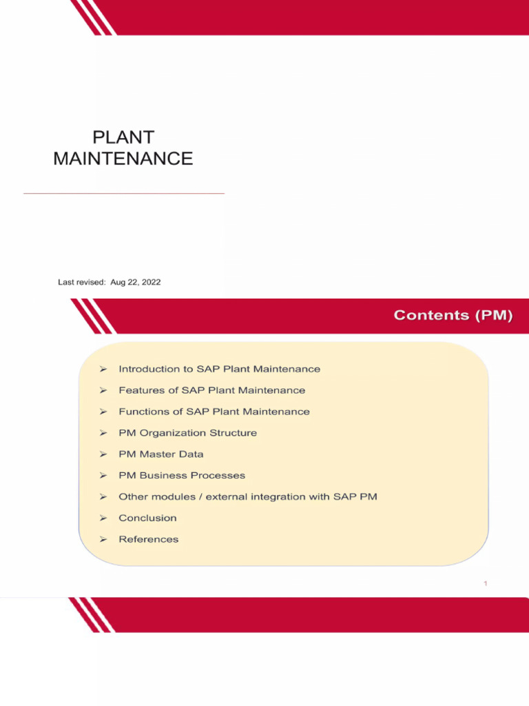 SAP Plant Maintenance | PDF