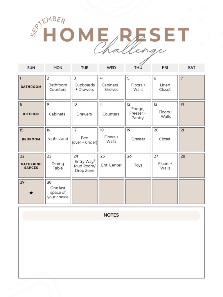 Challenge Calendar | PDF | Bedroom | Room