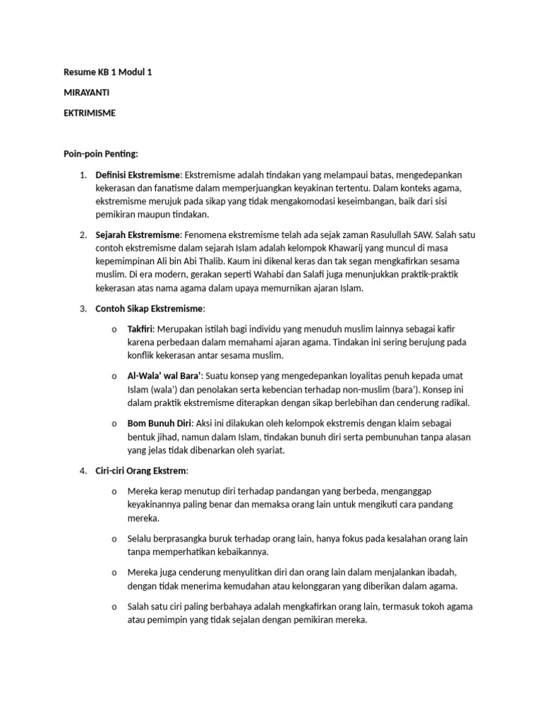 Resume KB 1 Modul 1 MIRA | PDF