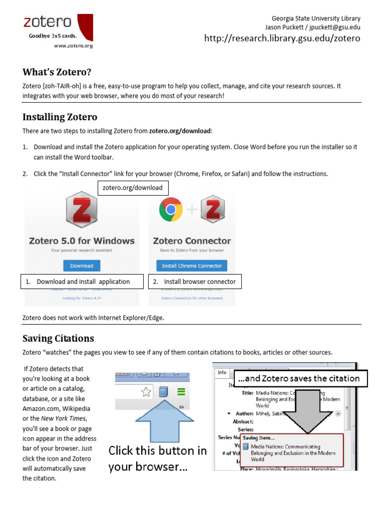 Zotero5.0 Handout GSU | PDF | Software | System Software