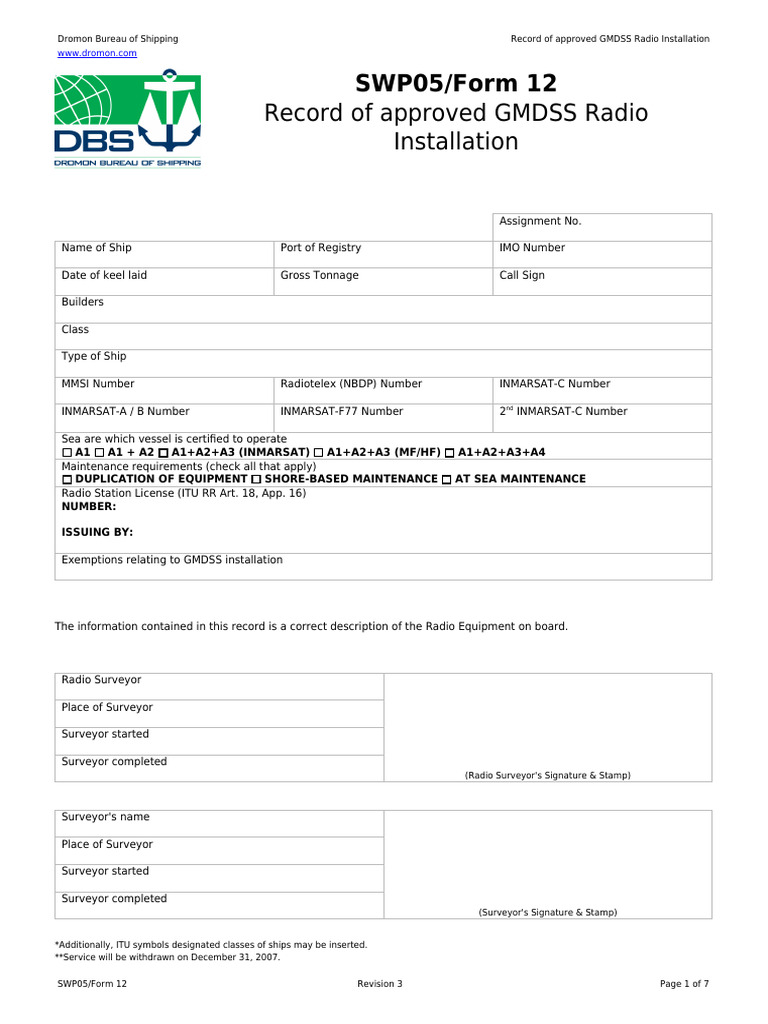 SWP05 - Form 12 | PDF | Telecommunications Engineering | Wireless