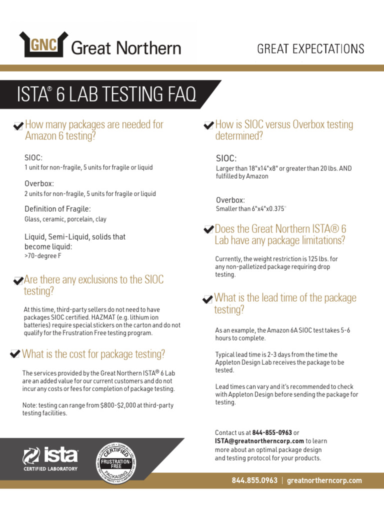 ISTA 6 Lab Testing Procedures - FAQ - FINAL | PDF