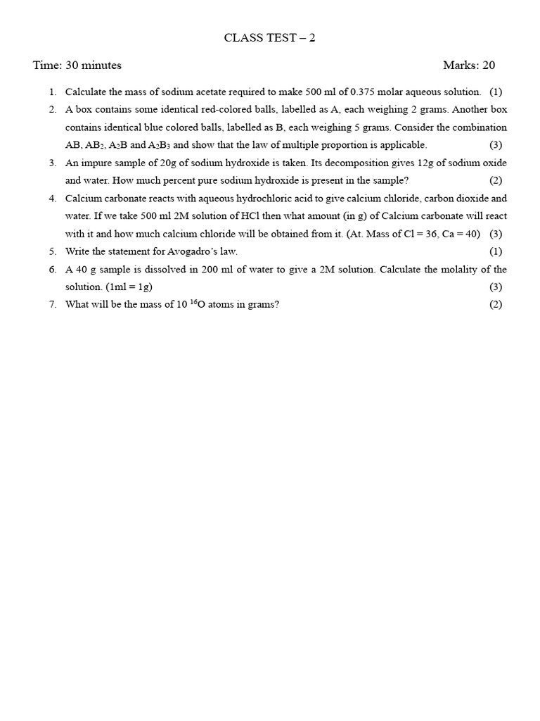 Class Test 2 - 7 - 5 - 24 | PDF