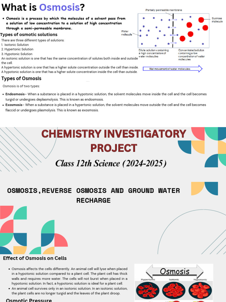Types of Osmotic Solutions | PDF | Osmosis | Purified Water
