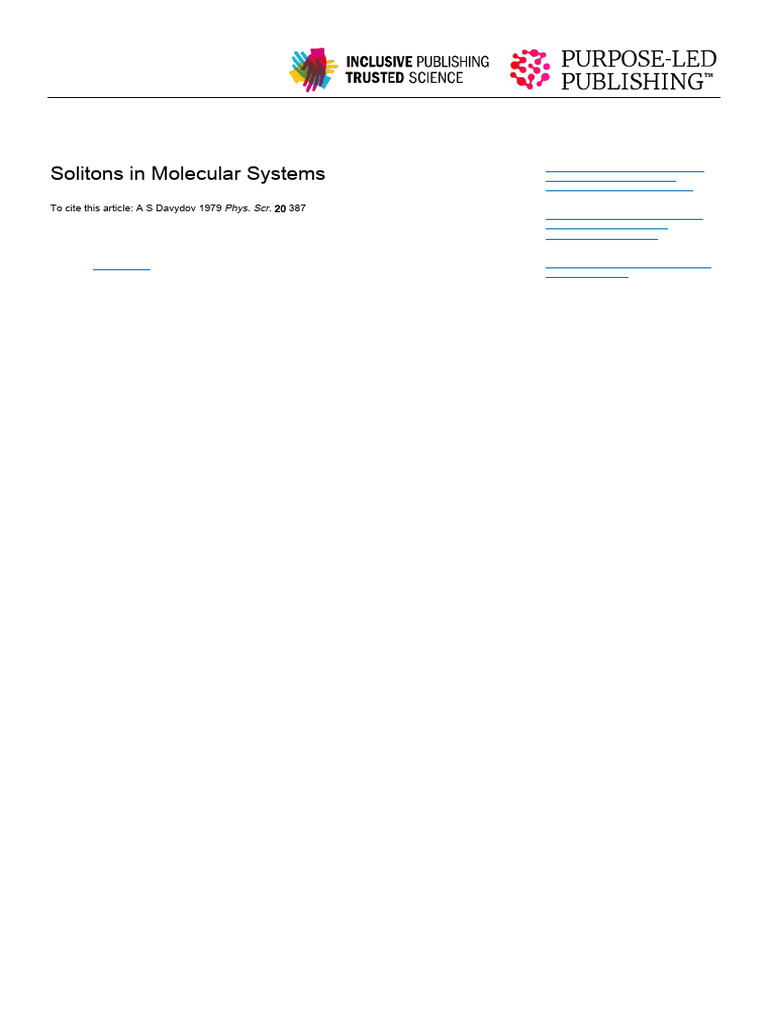 A S Davydov 1979 Phys. Scr. 20 387-2 | PDF | Waves | Molecules