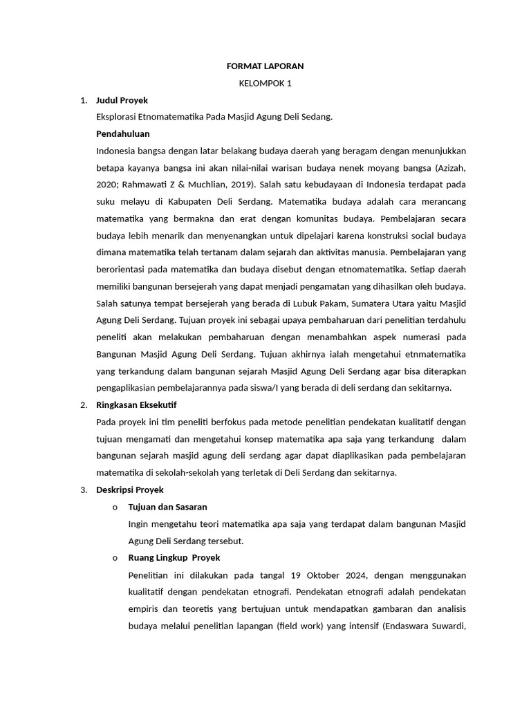 LAPORAN PROYEK MINI RISET KEL 1 | PDF