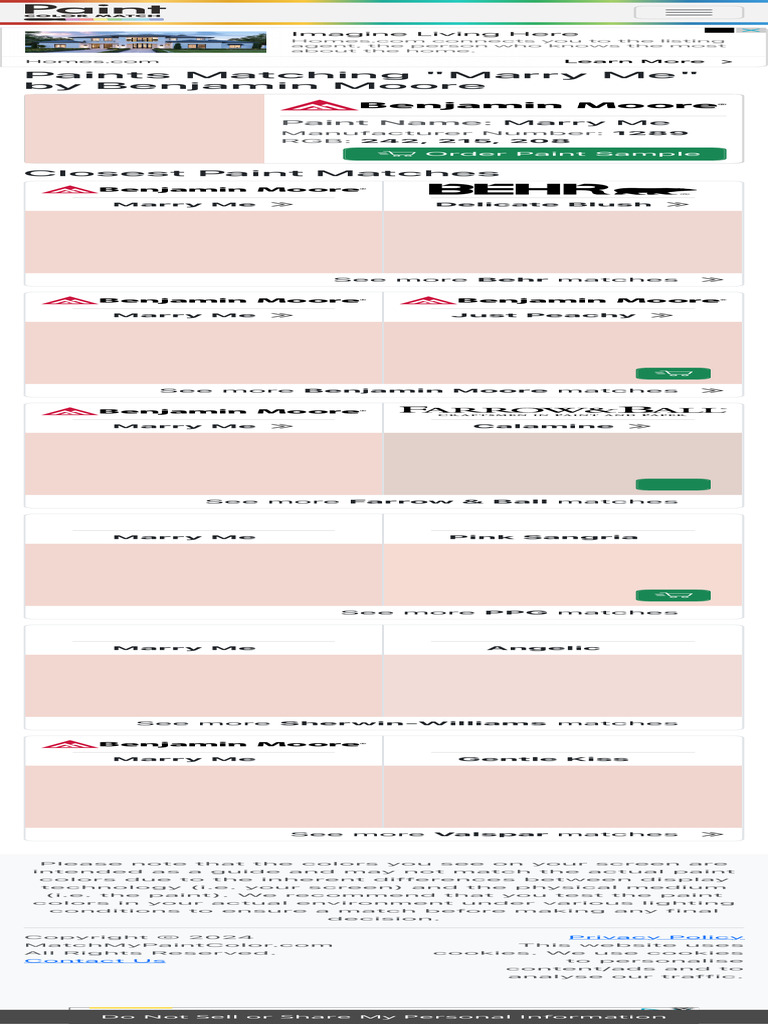 Marry Me by Benjamin Moore and Matching Paint Colors | PDF