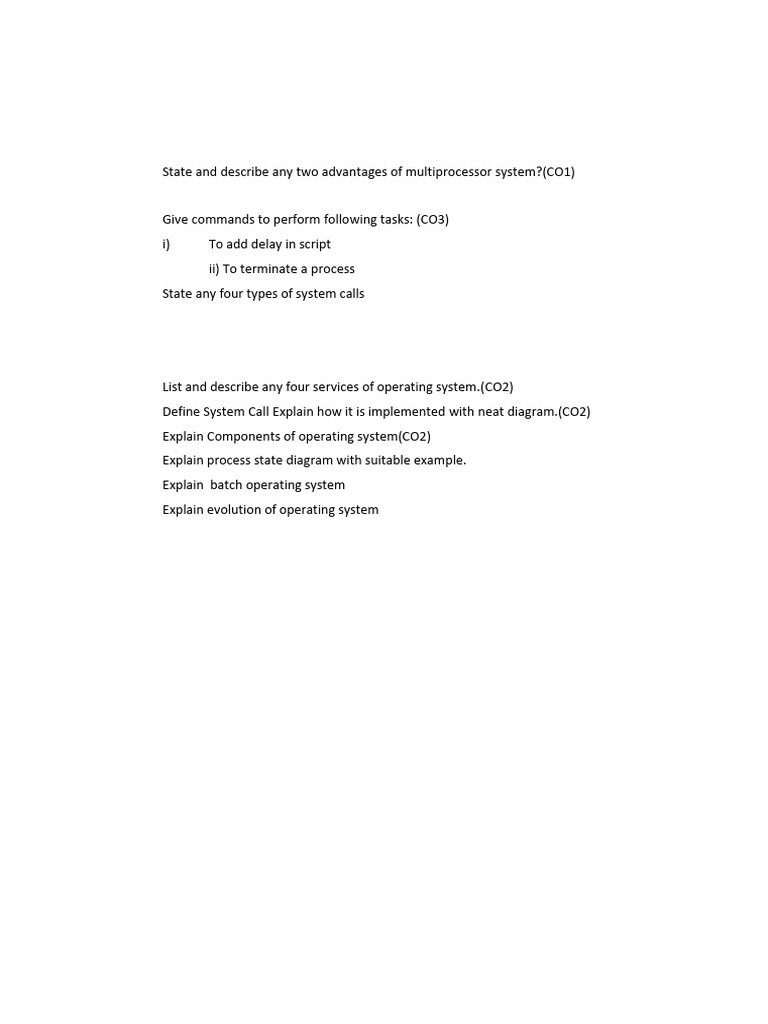 Question Bank OSY | PDF