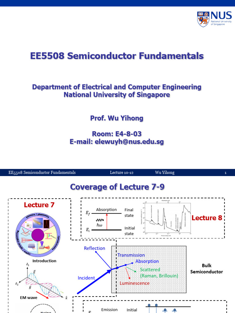 EE5508 Lecture 10-12 | PDF | Thin Film | Heterojunction