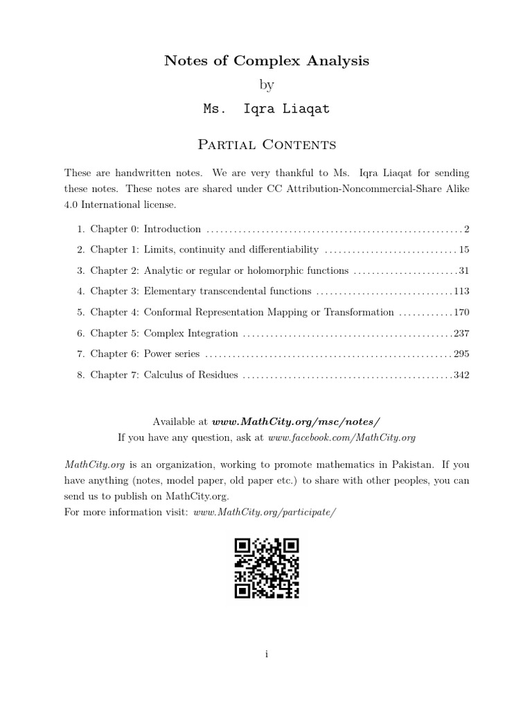 Complex Analysis Iqra Liaqat | PDF