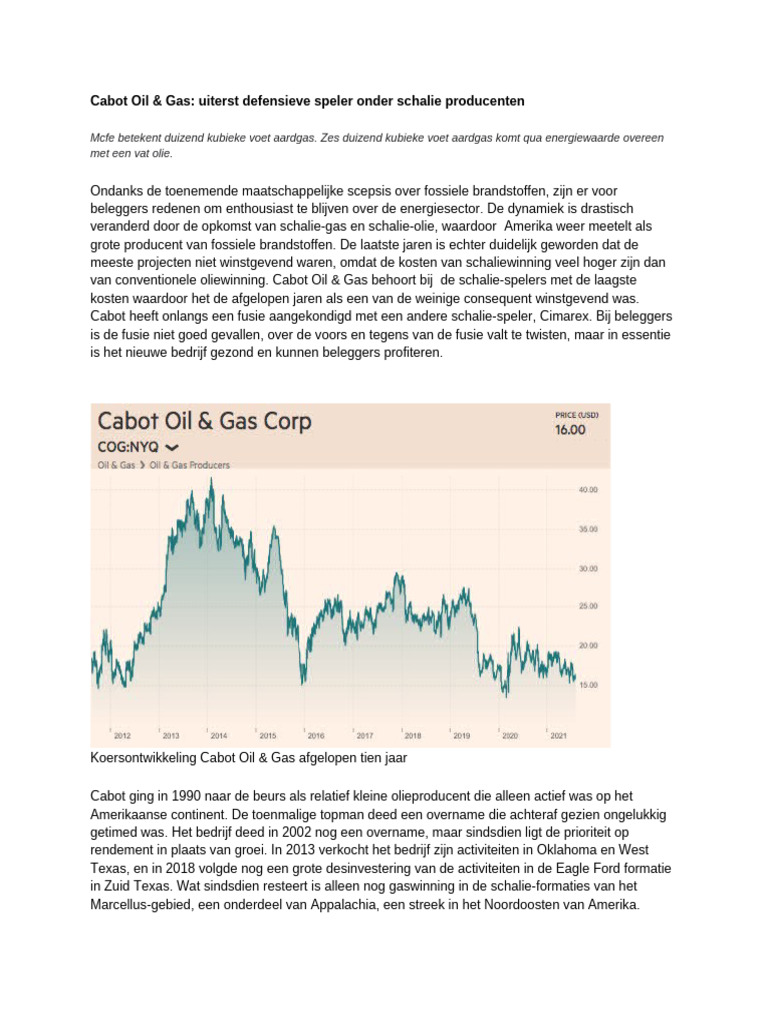 Cabot Oil Aug 2021 | PDF