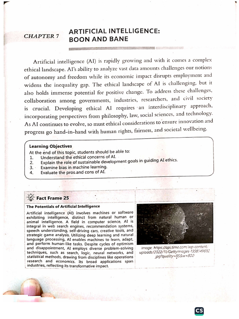 Chapter 7 Artificial Intelligence Boon and Bane | PDF
