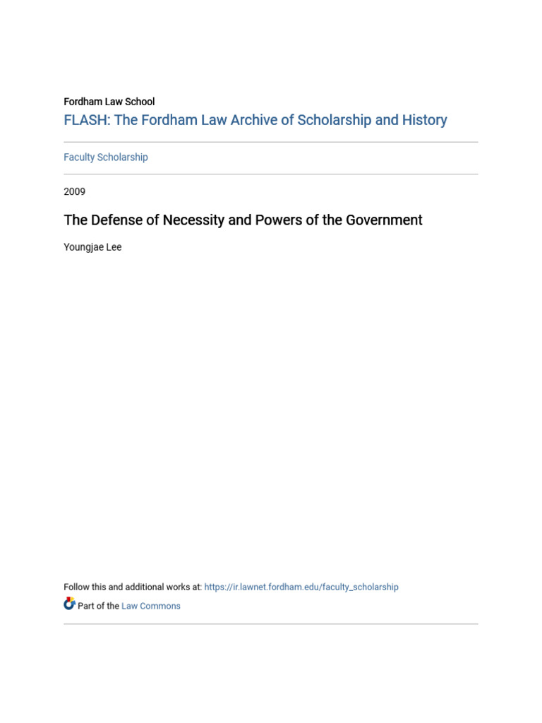The Defense of Necessity and Powers of The Government | PDF | Justice ...