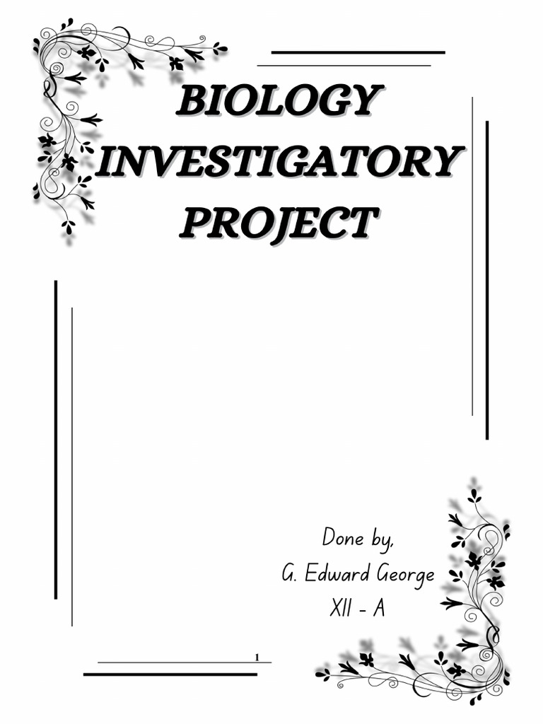 Biology Investigatory Project | PDF