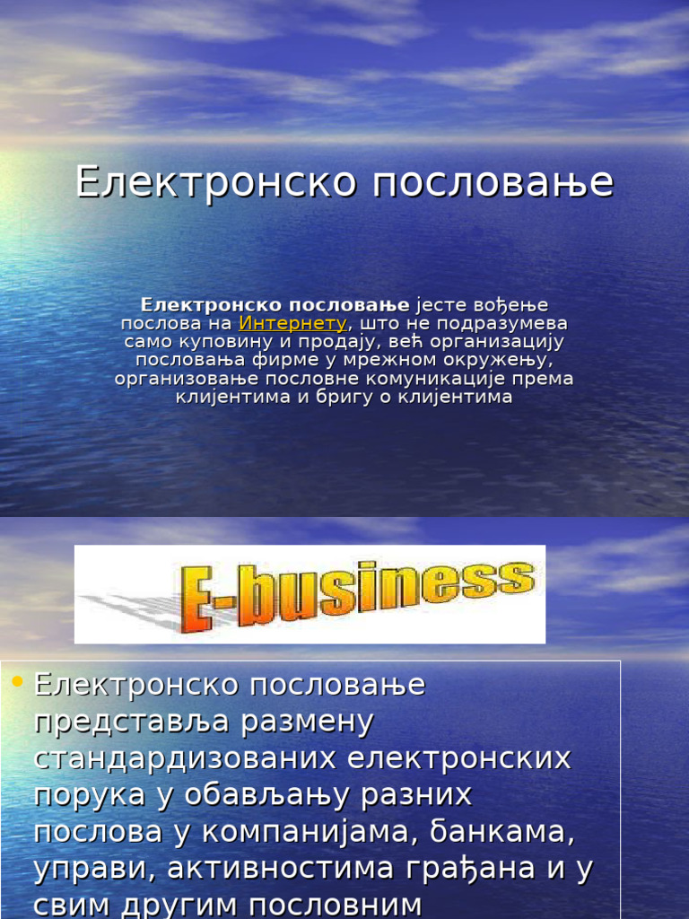 Elektronsko Poslovanje | PDF
