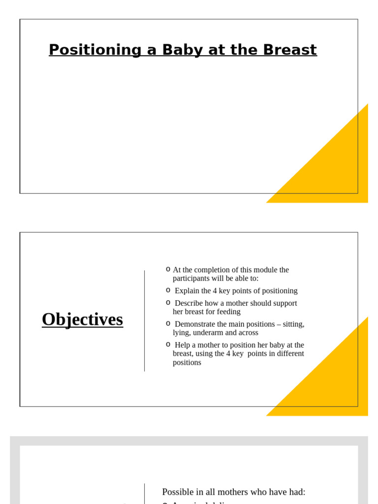 Baby Breastfeeding Positioning Guide | PDF | Breastfeeding | Childbirth