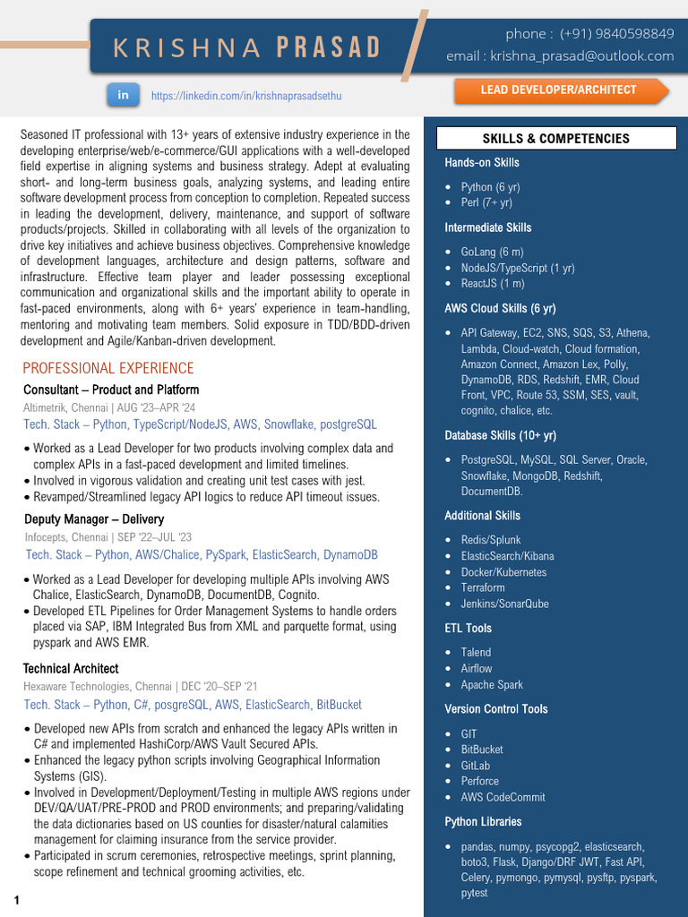 IT Professional with 13+ Years Experience | PDF | Scripting Language | Software Engineering