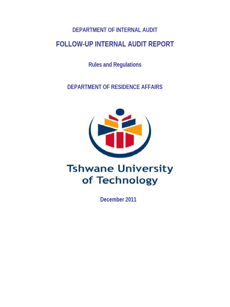 Example of The Follow-Up Audit Report | PDF | Audit | Internal Audit