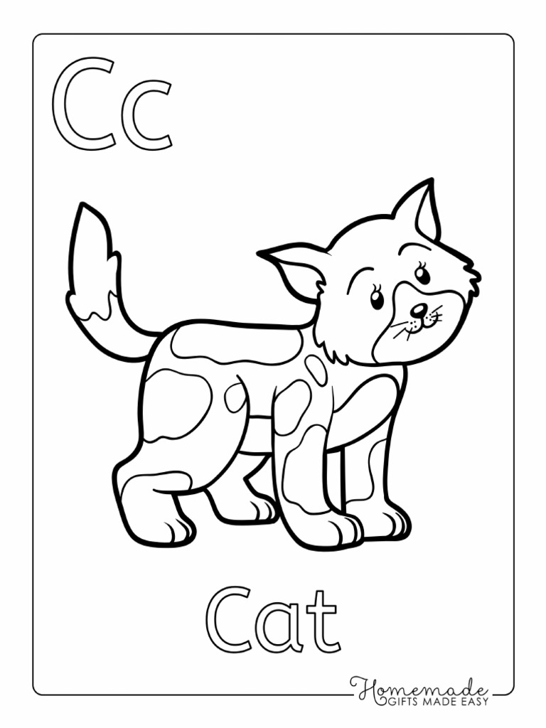 Coloring Sheets For Kindergartners Alphabet C Cat | PDF