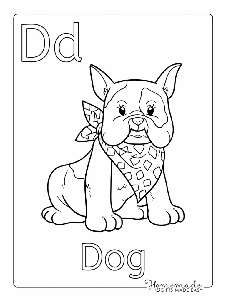Coloring Sheets For Kindergartners Alphabet D Dog | PDF