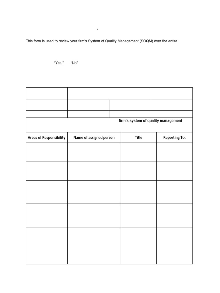Quality Management Self-Assessment Form | PDF | Policy | Quality Management