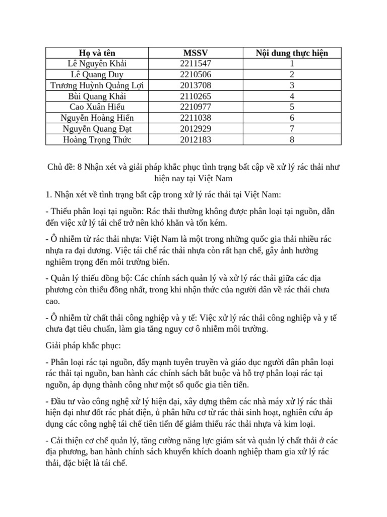 BTN Blended1 Nhom9 Tinhtrang Racthai | PDF