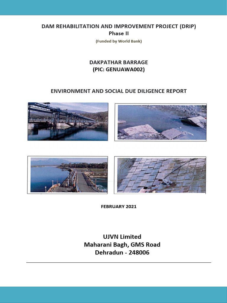 Dakpathar Barrage Environment and Social Due Diligence Report 542021 ...