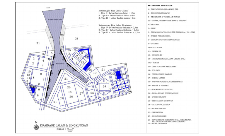 Blok Plan - Drainase - Jalan - Lingkungan MasterPlan Minapolitan Juata | PDF