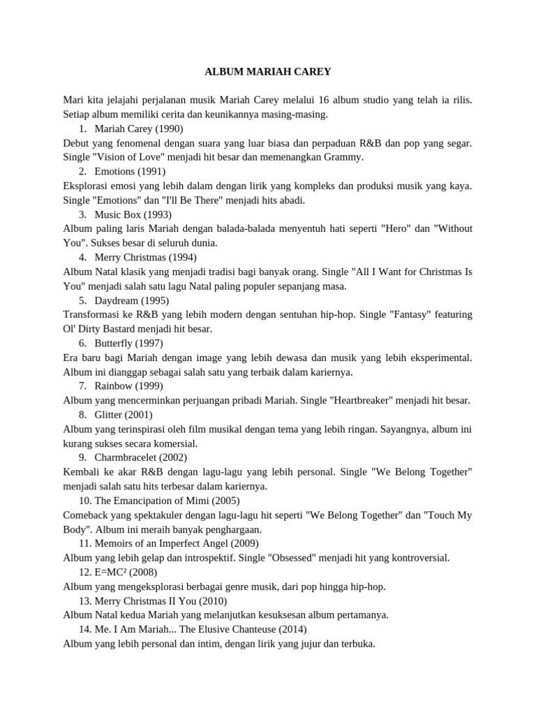 Perjalanan Musik Mariah Carey | PDF