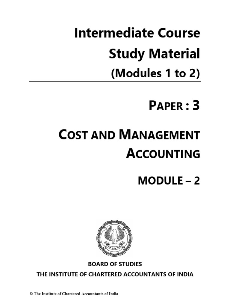 Intermediate Course Study Material P:: (Modules 1 To 2) | PDF ...
