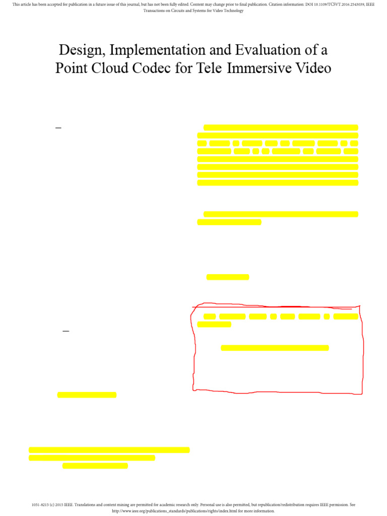 Real-Time 3D Point Cloud Codec | PDF | Data Compression | Codec