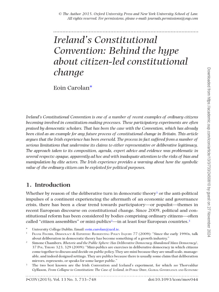 Ireland Constitutional Convention (Behind The Hype About Citizen-Led ...