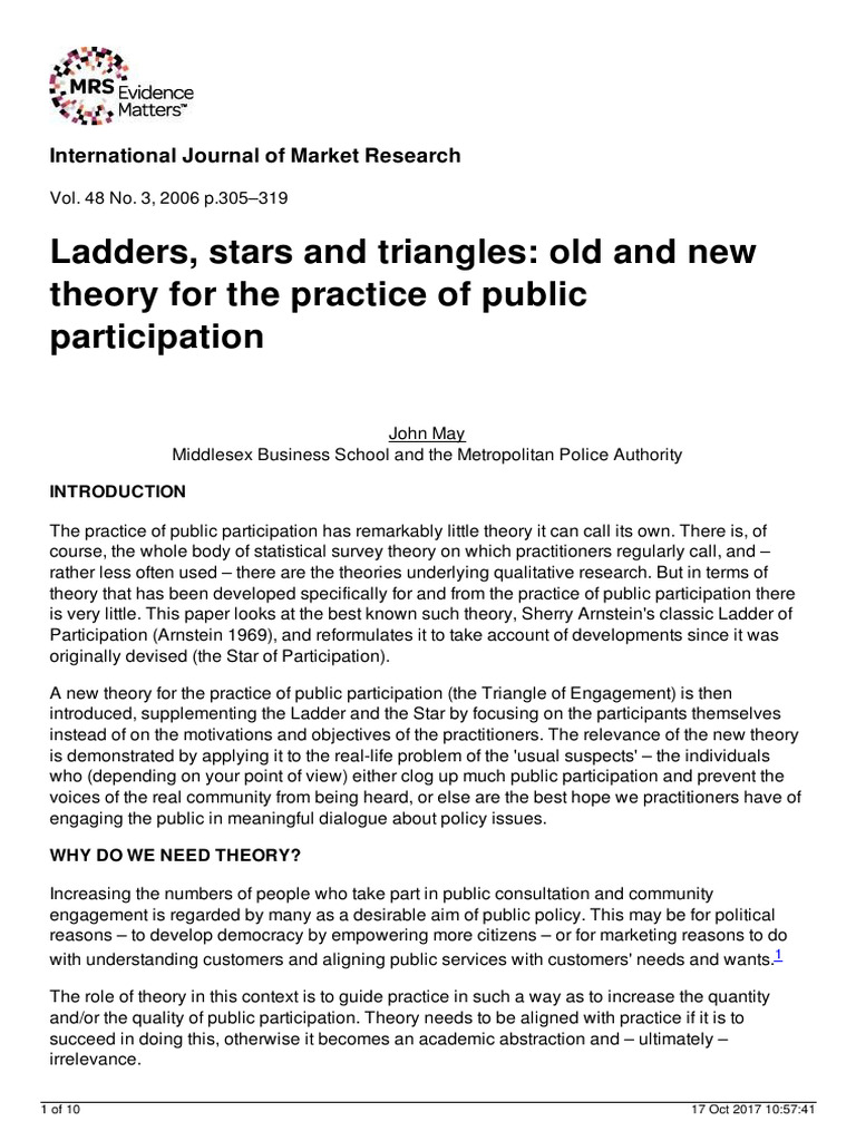 Ladders, Stars and Triangles Old and New Theory For The Practice of ...