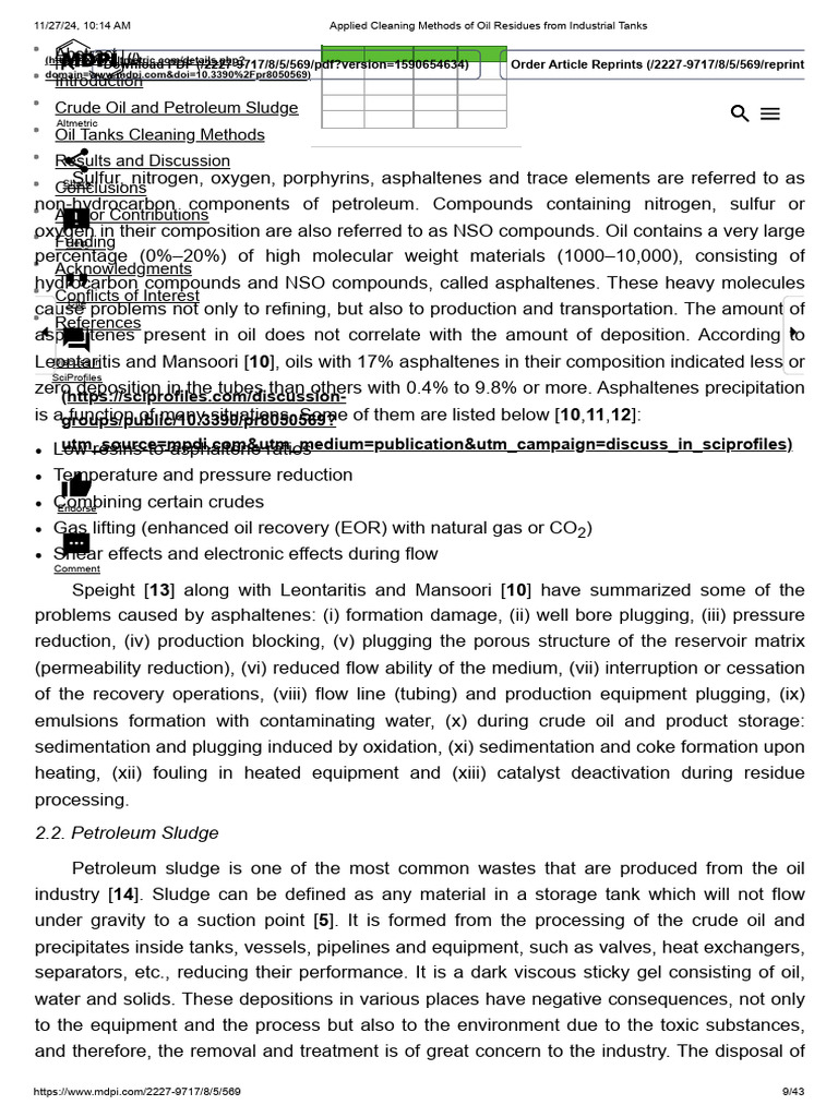 Cleaning Methods for Oil Tank Residues | PDF | Petroleum | Process ...